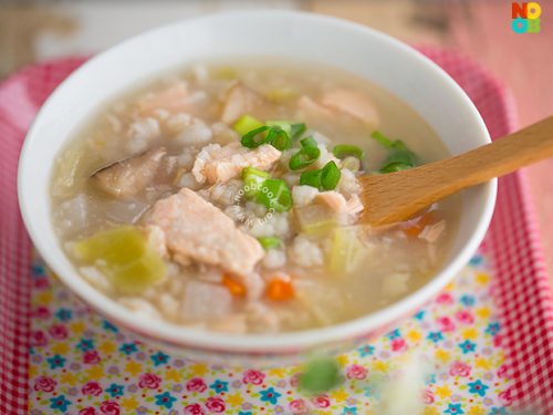 Salmon Rice Porridge Recipe | Rice Cooker | Noob Cook Recipes