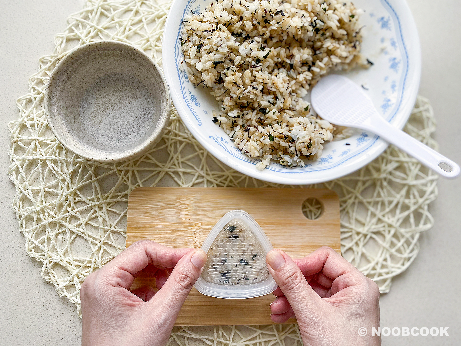 Bacon Wraps Onigiri Lunch Box Recipe | NoobCook.com