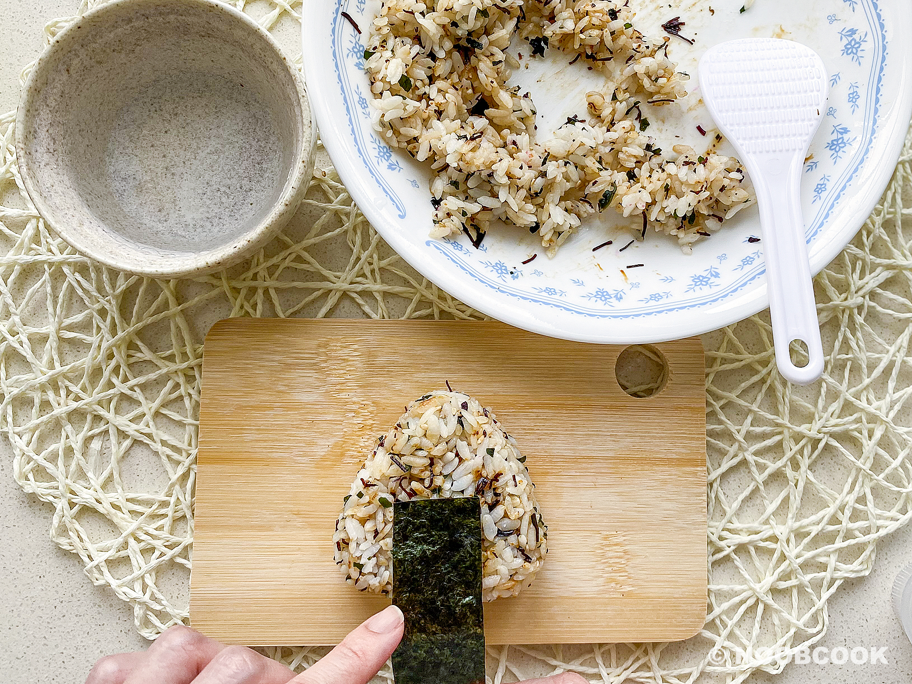 Bacon Wraps Onigiri Lunch Box Recipe | NoobCook.com