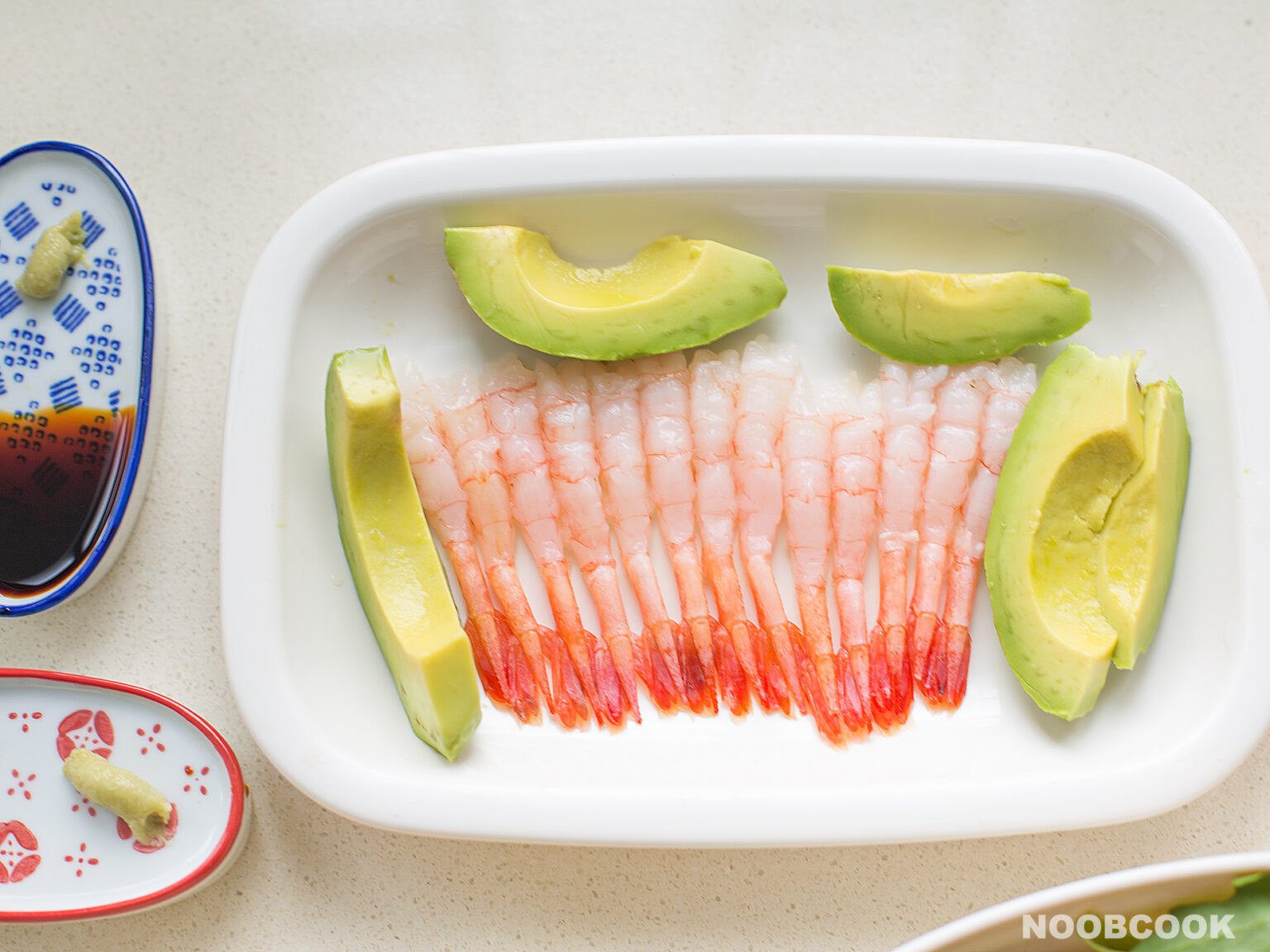 Sweet Shrimp Sashimi (Amaebi) Salad Recipe | NoobCook.com