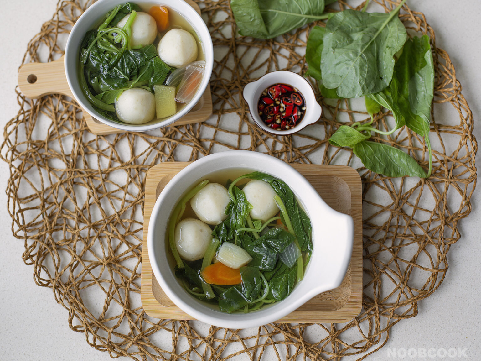 Spinach Fish Ball Soup | Fast & Easy Recipe | Noob Cook
