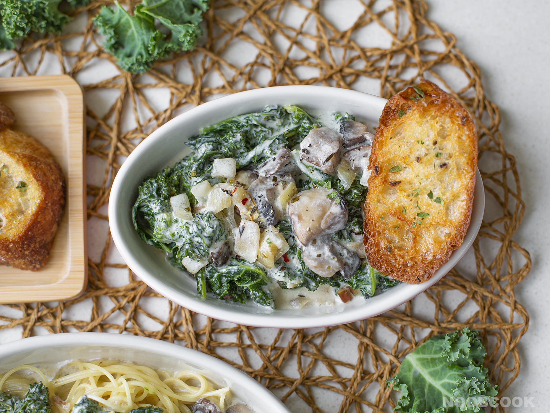 Creamy Mushroom & Kale | Under 30-minutes Recipe | Noob Cook