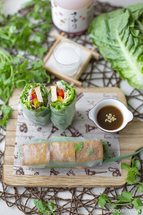 Teriyaki Tofu Spring Rolls Recipe | NoobCook.com